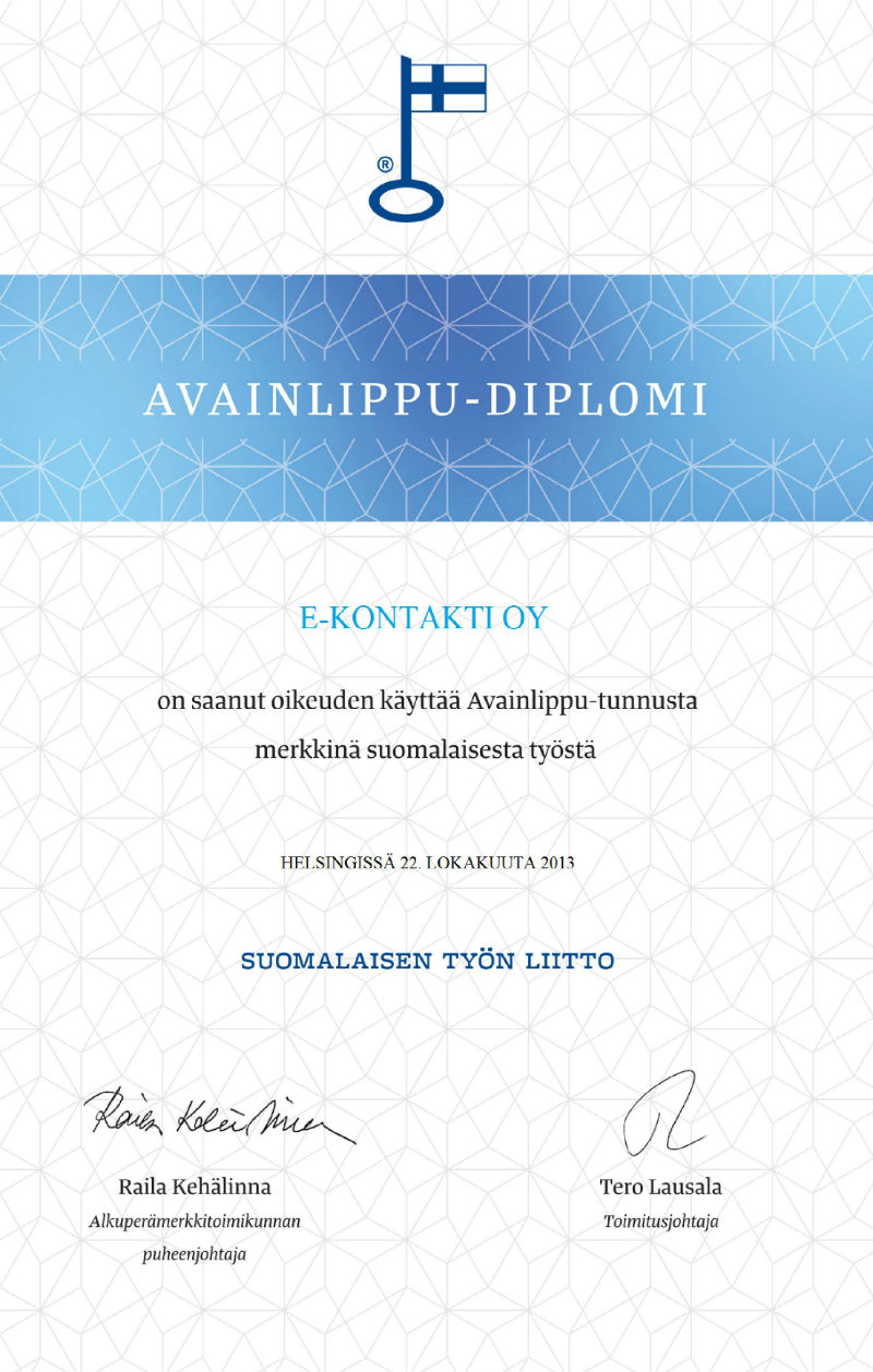 E-kontakti.fi sai Avainlippu-merkin